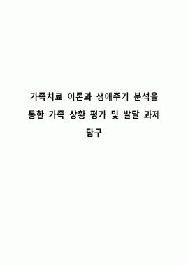 가족치료 이론과 생애주기 분석을 통한 가족 상황 평가 및 발달 과제 탐구-1페이지