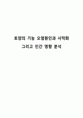 토양의 기능 오염원인과 사막화 그리고 인간 영향 분석-1페이지