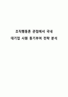 조직행동론 관점에서 국내 대기업 사원 동기부여 전략 분석-1페이지