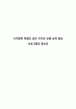 시각장애 학생의 공간 지각과 보행 능력 향상 프로그램의 중요성-1페이지