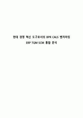 현대 경영 혁신 도구로서의 BPR CALS 벤치마킹 ERP TQM SCM 통합 분석-1페이지
