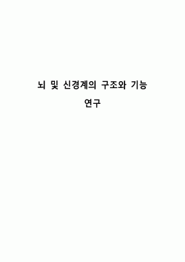 뇌 및 신경계의 구조와 기능 연구-1페이지