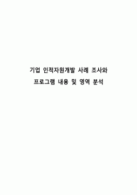 기업 인적자원개발 사례 조사와 프로그램 내용 및 영역 분석-1페이지