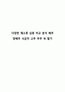 다양한 채소류 심층 비교 분석 배추 양배추 시금치 고추 부추 쑥 딸기-1페이지