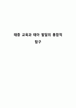 태중 교육과 태아 발달의 통합적 탐구-1페이지