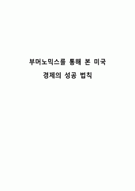 부머노믹스를 통해 본 미국 경제의 성공 법칙-1페이지
