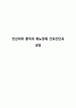 전신마취 환자의 배뇨장애 간호진단과 과정-1페이지
