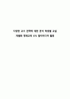 다양한 교수 전략에 대한 분석 학생별 교실 개별화 영재교육 STS 멀티미디어 활용-1페이지