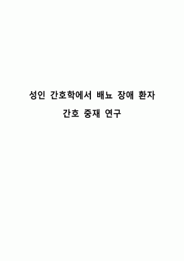 성인 간호학에서 배뇨 장애 환자 간호 중재 연구-1페이지