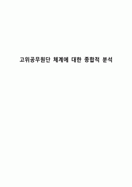 고위공무원단 체계에 대한 종합적 분석-1페이지