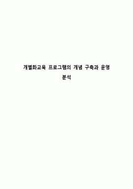 개별화교육 프로그램의 개념 구축과 운영 분석-1페이지