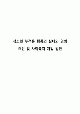 청소년 부적응 행동의 실태와 영향 요인 및 사회복지 개입 방안-1페이지
