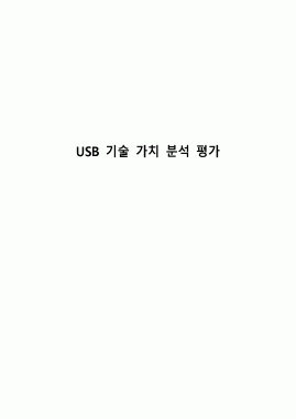 USB 기술 가치 분석 평가-1페이지