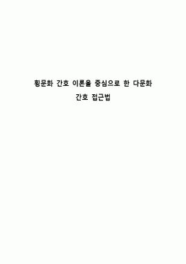 횡문화 간호 이론을 중심으로 한 다문화 간호 접근법-1페이지