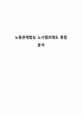 노동관계법상 노사협의제도 종합 분석-1페이지