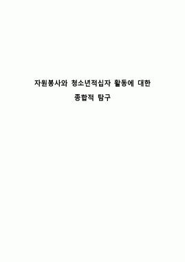 자원봉사와 청소년적십자 활동에 대한 종합적 탐구-1페이지