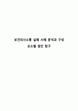 보건의사소통 실패 사례 분석과 구성 요소별 원인 탐구-1페이지
