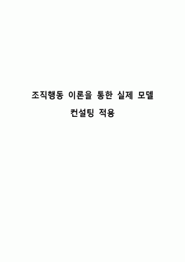 조직행동 이론을 통한 실제 모델 컨설팅 적용-1페이지