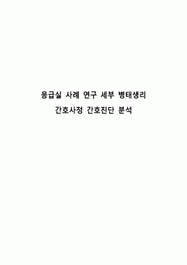 응급실 사례 연구 세부 병태생리 간호사정 간호진단 분석-1페이지
