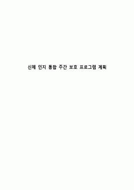 신체 인지 통합 주간 보호 프로그램 계획-1페이지