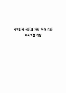지적장애 성인의 자립 역량 강화 프로그램 개발-1페이지