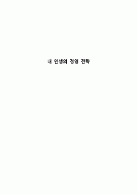 내 인생의 경영 전략-1페이지