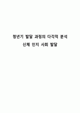청년기 발달 과정의 다각적 분석 신체 인지 사회 발달-1페이지