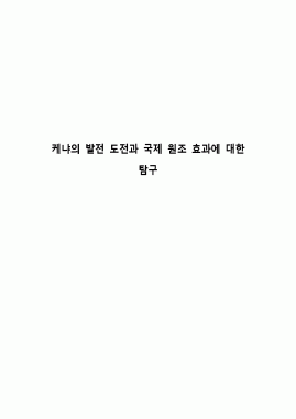케냐의 발전 도전과 국제 원조 효과에 대한 탐구-1페이지