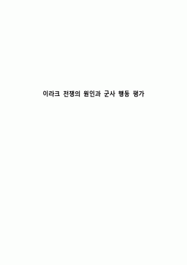 이라크 전쟁의 원인과 군사 행동 평가-1페이지