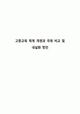 고등교육 체계 개편과 국제 비교 및 내실화 방안-1페이지