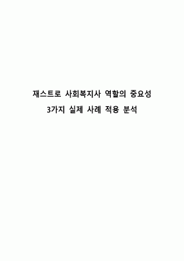 재스트로 사회복지사 역할의 중요성 3가지 실제 사례 적용 분석-1페이지