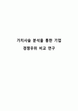 가치사슬 분석을 통한 기업 경쟁우위 비교 연구-1페이지