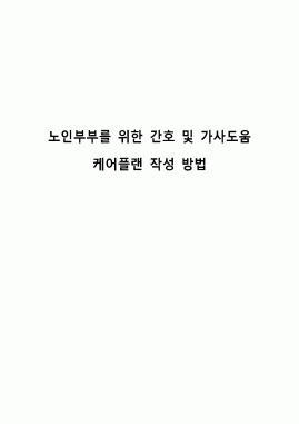 노인부부를 위한 간호 및 가사도움 케어플랜 작성 방법-1페이지