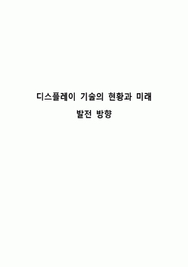 디스플레이 기술의 현황과 미래 발전 방향-1페이지