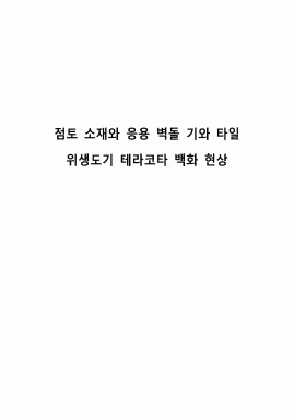 점토 소재와 응용 벽돌 기와 타일 위생도기 테라코타 백화 현상-1페이지