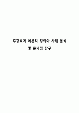 후광효과 이론적 정의와 사례 분석 및 문제점 탐구-1페이지