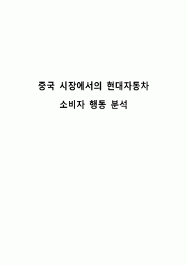 중국 시장에서의 현대자동차 소비자 행동 분석-1페이지
