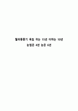 월파동중기 옥침 귀는 15년 이마는 10년 눈썹은 4년 눈은 6년-1페이지
