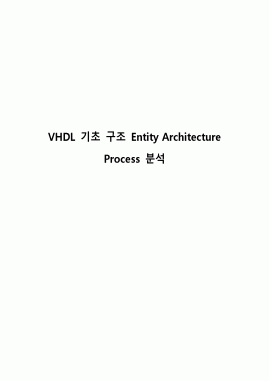 VHDL 기초 구조 Entity Architecture Process 분석-1페이지