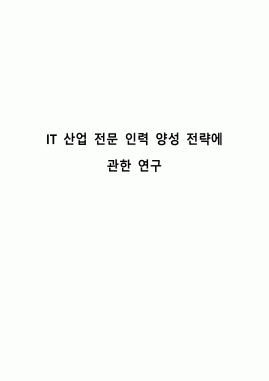 IT 산업 전문 인력 양성 전략에 관한 연구-1페이지