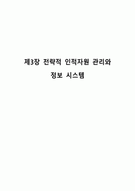 제3장 전략적 인적자원 관리와 정보 시스템-1페이지