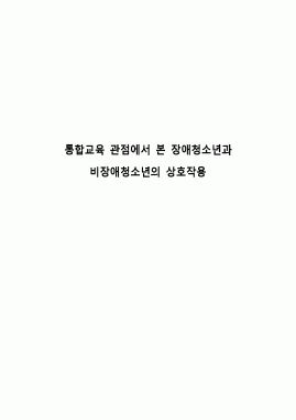 통합교육 관점에서 본 장애청소년과 비장애청소년의 상호작용-1페이지