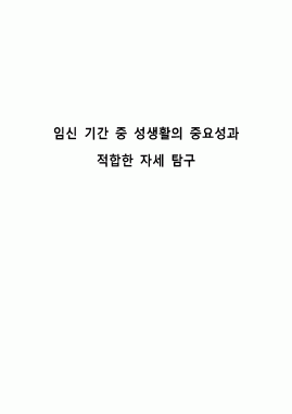 임신 기간 중 성생활의 중요성과 적합한 자세 탐구-1페이지