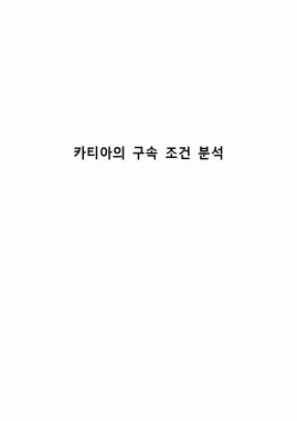 카티아의 구속 조건 분석-1페이지