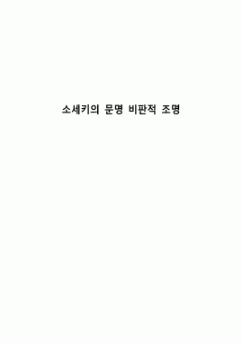 소세키의 문명 비판적 조명-1페이지