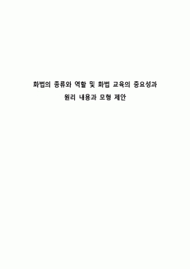 화법의 종류와 역할 및 화법 교육의 중요성과 원리 내용과 모형 제안-1페이지