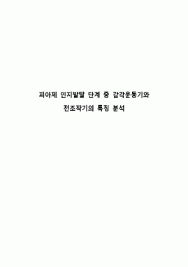 피아제 인지발달 단계 중 감각운동기와 전조작기의 특징 분석-1페이지