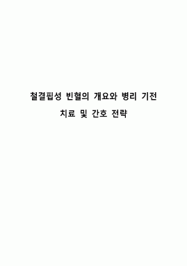 철결핍성 빈혈의 개요와 병리 기전 치료 및 간호 전략-1페이지