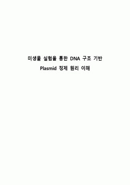 미생물 실험을 통한 DNA 구조 기반 Plasmid 정제 원리 이해-1페이지