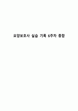 요양보호사 실습 기록 6주차 종합-1페이지